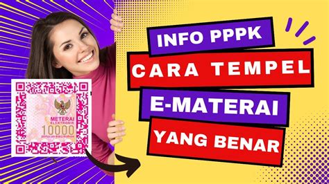 Posisi E Materai Yang Baik Dan Benar Dalam Surat Lamaran Pppk Youtube