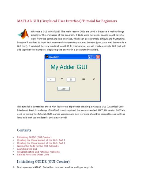 matlab gui pdf matlab graphical user interfaces