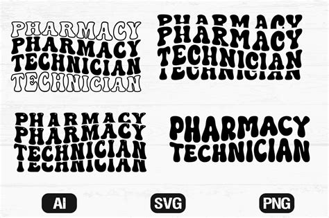 Pharmacy Technician Wavy Retr Svg Bundle Graphic By Hosneara 4767