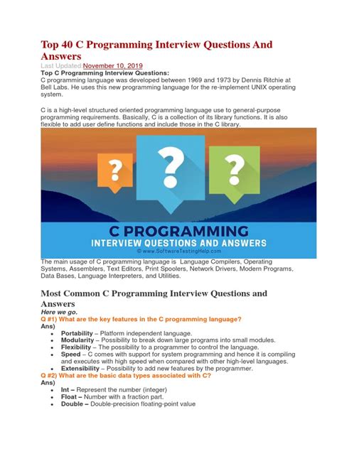 an overview of common c programming interview questions and answers pdf c programming