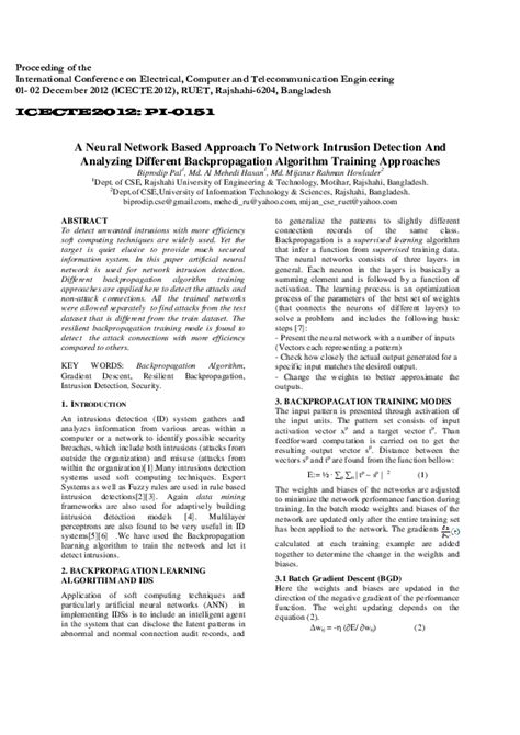 pdf a neural network based approach to network intrusion detection and analyzing different