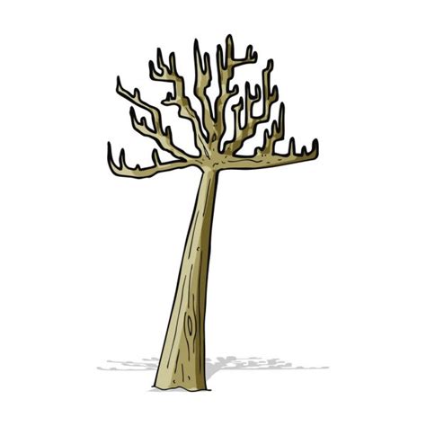 Dibujos animados árbol desnudo Vector de stock por lineartestpilot