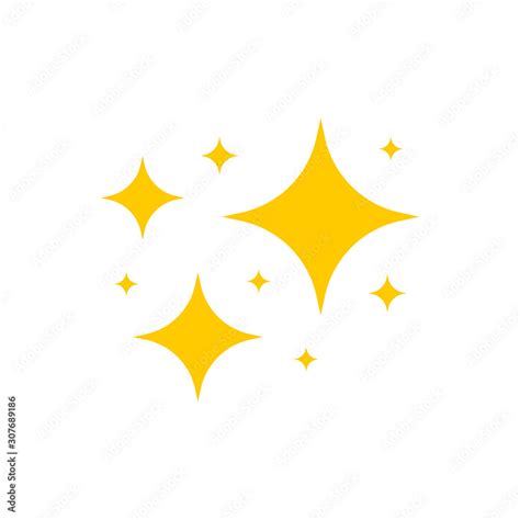Yellow Sparkles Symbols Vector The Set Of Original Vector Stars