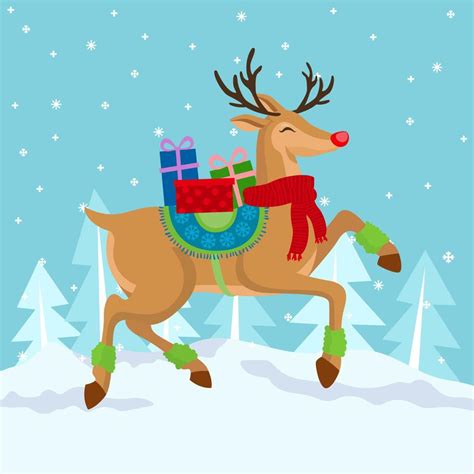 Cute Fairytale Christmas Reindeer Merry Christmas 12307408 Vector Art