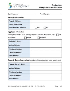 Fillable Online Backyard Hen Permit Application Neptune Beach Fax