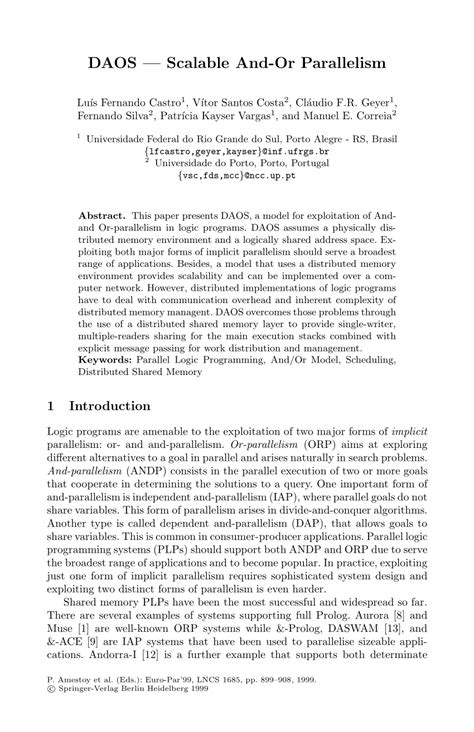 pdf daos — scalable and or parallelism
