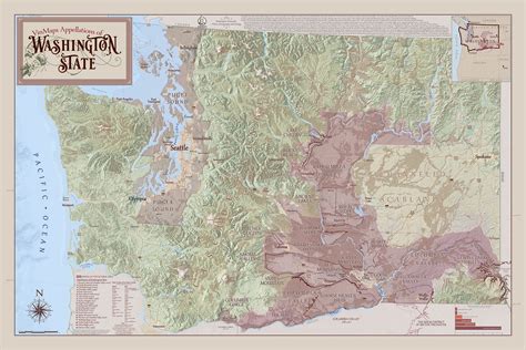 Washington State Wall Map With Terrain Local Map Map Wall Maps Porn