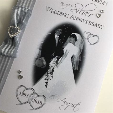 Personalised Silver Wedding Anniversary Card 25th Wedding Etsy UK