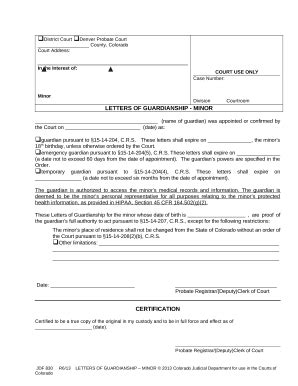 Guardianship Minor Application Doc Template Pdffiller