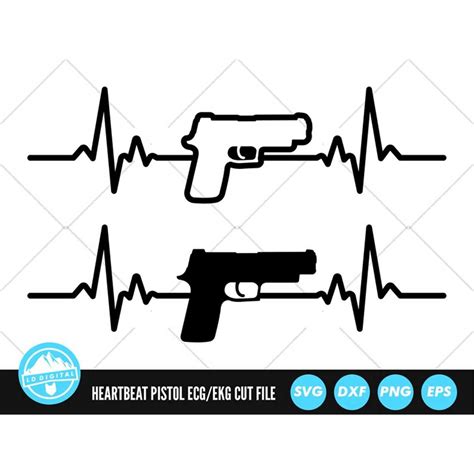 Heartbeat Line Gun Svg Files Ecg Ekg Cut Files Healthcar Inspire