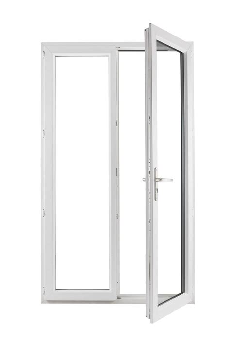 Porte fenêtre PVC Essentiel H 205xL 120cm 2 vantaux gris ext blanc int