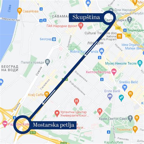 MAPA Ruta današnjeg protesta Srbija protiv nasilja u Beogradu