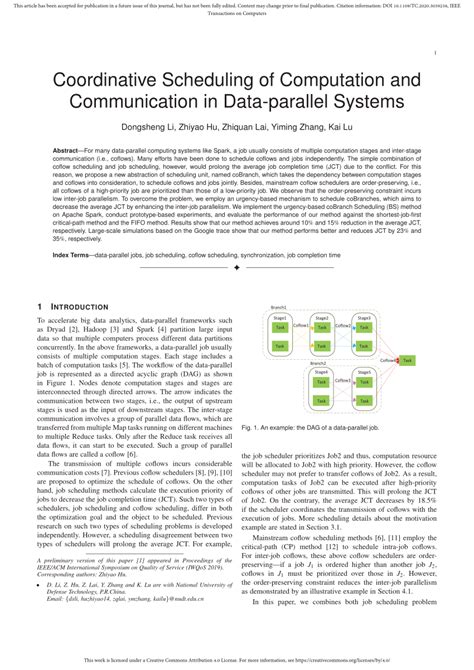 pdf coordinative scheduling of computation and communication in data parallel systems