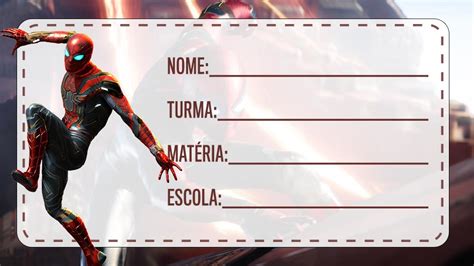 Etiqueta Escolar Homem Aranha Para Imprimir Fazendo A Nossa Festa