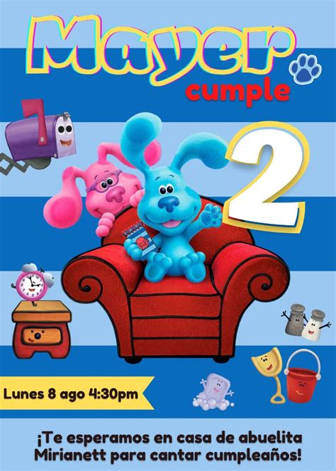 Tarjeta de Invitación Pistas de Blue Las pistas de blue Fiestas de