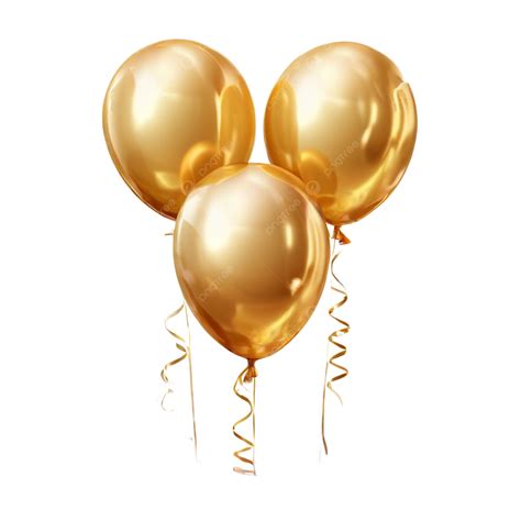 Globos Dorados 3d PNG dibujos Globos Dorados 3d Globos De Cumpleaños