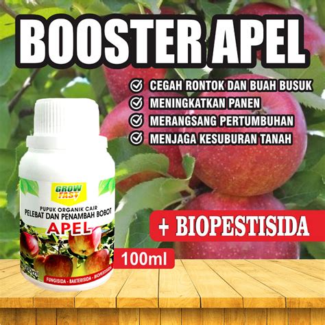 Jual Pupuk Booster Organik Pelebat Buah Apel 100ml Pemacu Bunga Dan