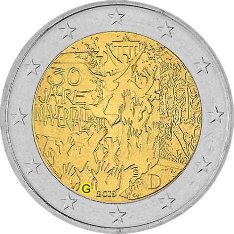 2 Euro Gedenkmünze Deutschland 2019 bfr Mauerfall G