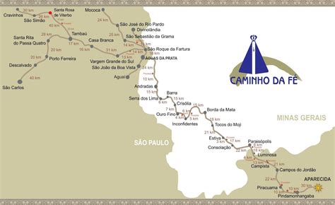 Caminho da Fé Mapa Completo Caminho da Fé