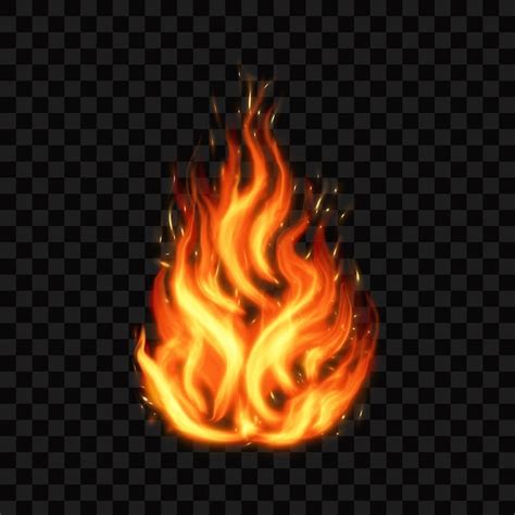 Flammes De Feu Brûlantes Réalistes Brûlant Des étincelles Chaudes