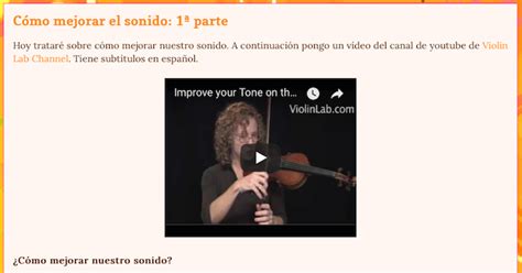 El violinista en el tejado Cómo mejorar el sonido 2ª parte