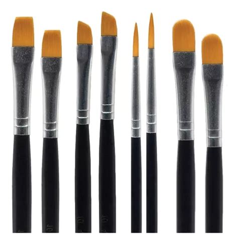 Kit 8x Pincel Para Aquarela Oleo Acrilica Tecido Acrilex Parcelamento