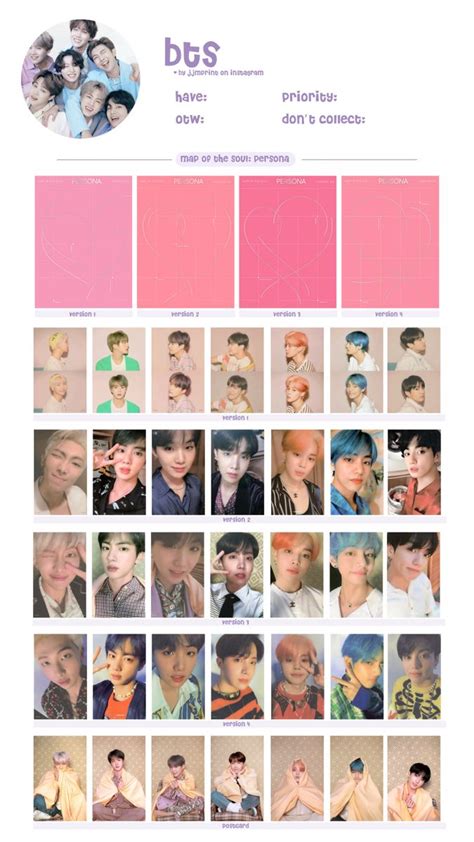 Mots Persona Photocards Template Jhope Buon Onomastico Onomastico