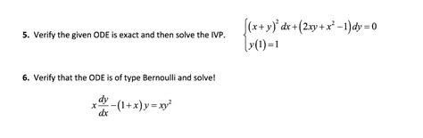solved verify the given ode is exact and then solve the ivp