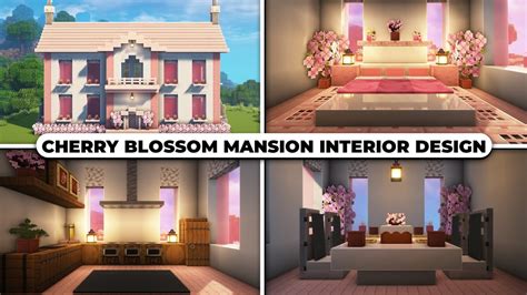How To Build Cherry Blossom Mansion Interior Design In Minecraft 1 20