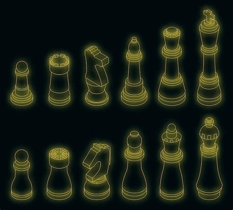 Conjunto De Iconos De Ajedrez Ne N Vectorial Vector Premium