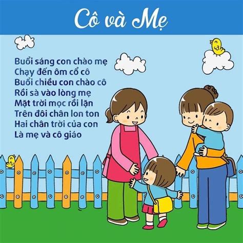 Bài Thơ Cô Và Mẹ Lời Bài Thơ Hình Ảnh Giáo Án A Z bài thơ mẹ và