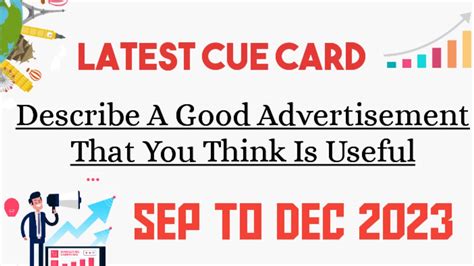 Describe A Good Advertisement That You Think Is Useful September To