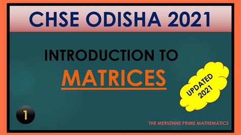 Introduction To Matrices Class Chse Odisha Youtube
