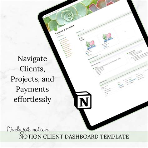 Notion Template Client Dashboard Client Portal Notion Template Client