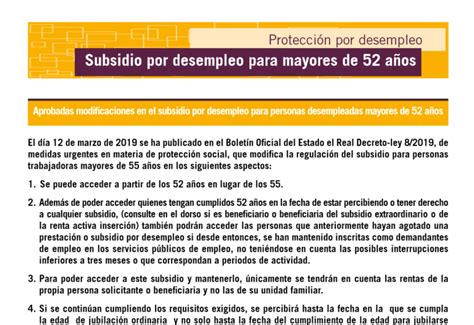 Requisitos AYUDAS Parados 52 años 2019 TODO lo que NECESITAS