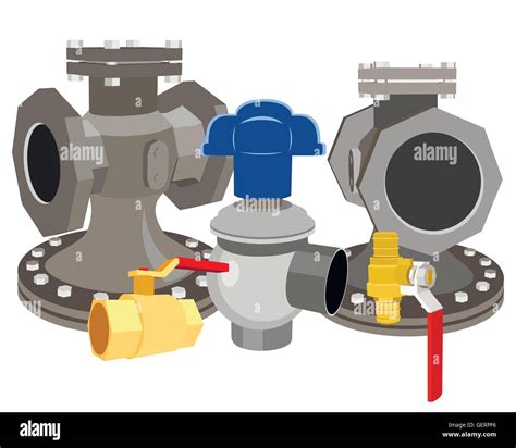 Vector Illustration Of A Set Of Valves Stock Vector Image Art Alamy