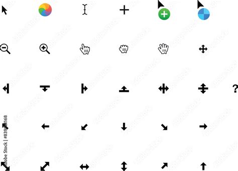 Vektorov Grafika Mac Os Mouse Cursor Pointer Anchor Click Collection