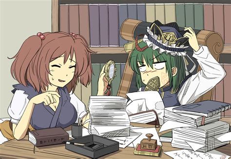Shiki Eiki And Onozuka Komachi Touhou Drawn By Maguro Mawaru Sushi