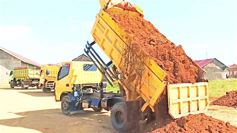 Mobil Truk Jomplang Dump Truck MITSUBISHI CANTER HDX Muatan Tanah Urug