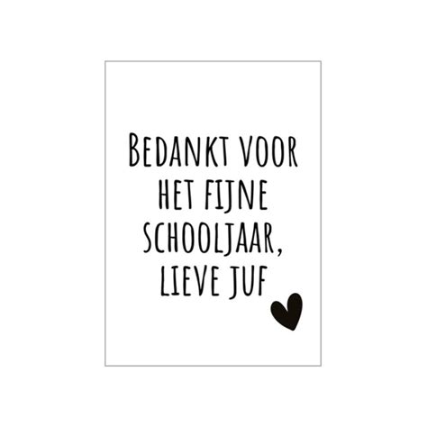 Kaart Bedankt Voor Het Fijne Schooljaar Lieve Juf Invulkaart Van
