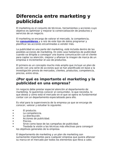 Publicidad Vs Marketing Diferencia Entre Marketing Y Publicidad El