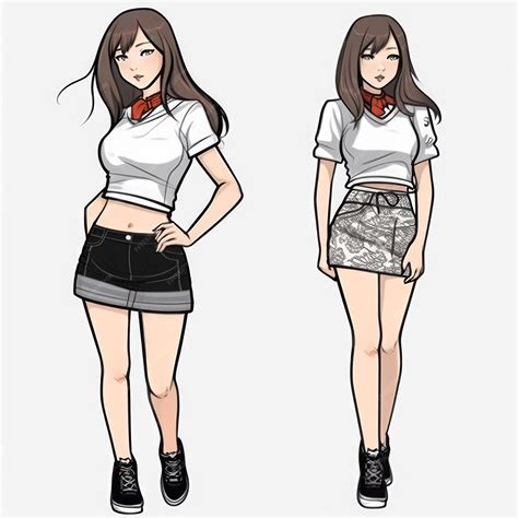 Premium Ai Image Pretty Japanese Girl Wearing Mini Skirt Vector Design