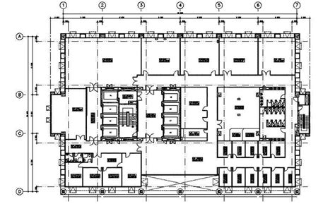 7th Floor Plan Of The Hospital Building Is Given In The Autocad 2D