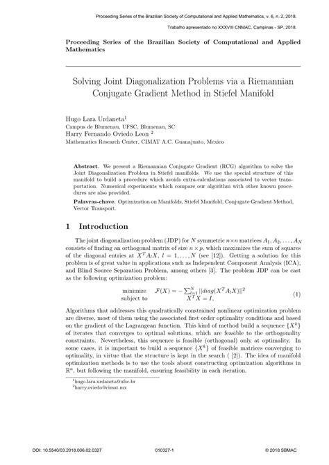 pdf solving joint diagonalization problems via a riemannian conjugate gradient method in