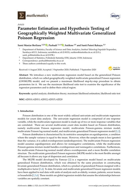 pdf parameter estimation and hypothesis testing of geographically weighted multivariate