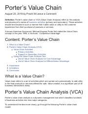 What Is Porter S Value Chain Definition VCA Value Chain Activities