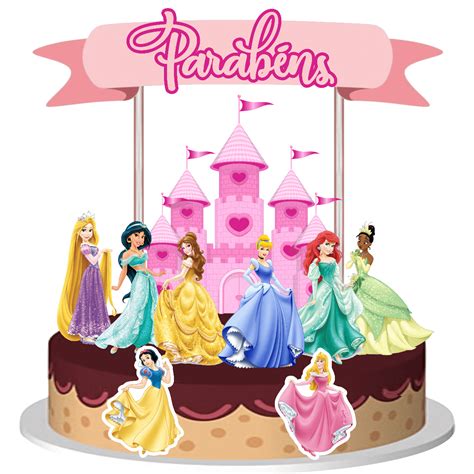 Princesas Disney Topo Para Bolo