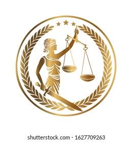 Lady Justice Themis Femida Sword Scales Stock Vector Royalty Free
