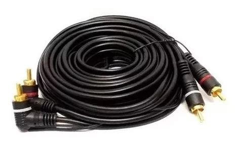 Cabo Automotivo Som Rca 5 Metros Blindado Preto