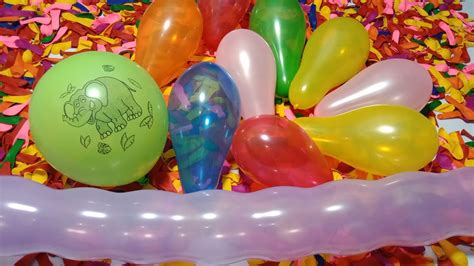 Blow Up Colorful Mini Balloons Play And Fun With Big Balloon And Stick